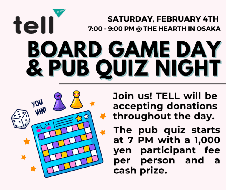 Board Game Day & Pub Quiz Night - TELL Japan